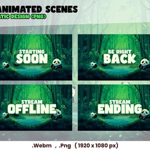 CUTE PANDA BAMBOO Stream Overlay // Full Package // Screens, Alerts ...