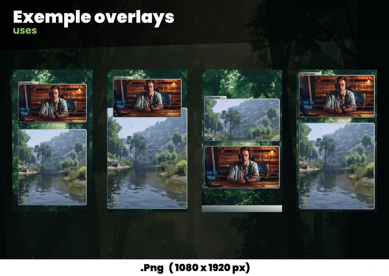 GREEN FOREST Tiktok Stream Package - Tiktok Nature Overlays Kit ...