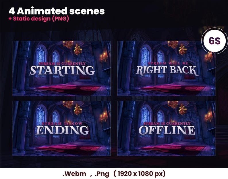 Animated Vampire Castle Stream Package | Gothic Twitch Overlay - Etsy UK