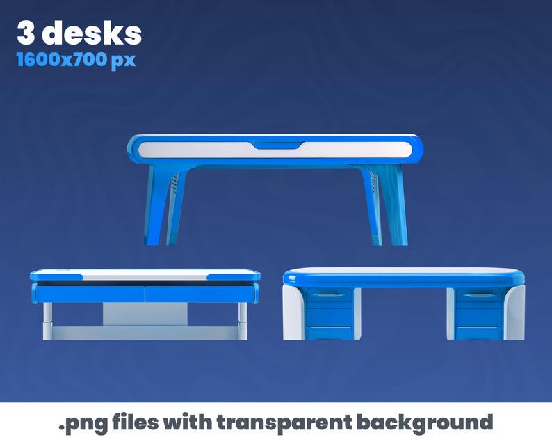 VTUBER KIT - Blue Gaming Room - Chairs, Desk, Mics and More! Stream ...