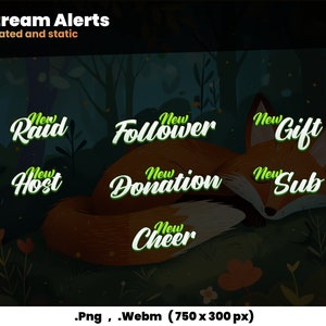 Cute Fox Overlays Kit | Animated Streampack | Illustrated Red Fox ...