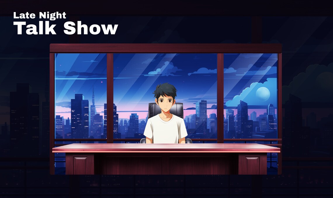 VTUEBR BACKGROUND Late Night Talk Show Animated Pngtuber Background ...