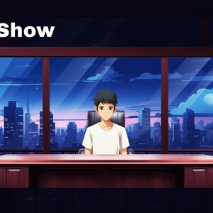 Late Night Talk Show Animated Pngtuber Background – Stream Assets ...