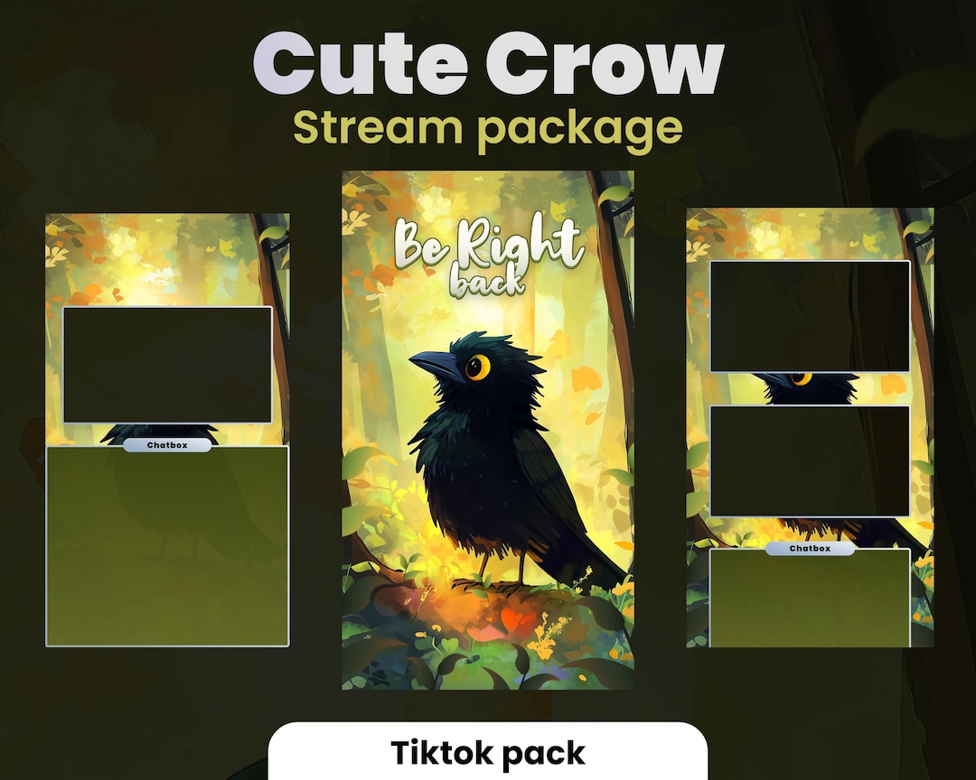 TIKTOK STREAMPACK | Cute Crow | Animated Stream Package | Phone Size ...