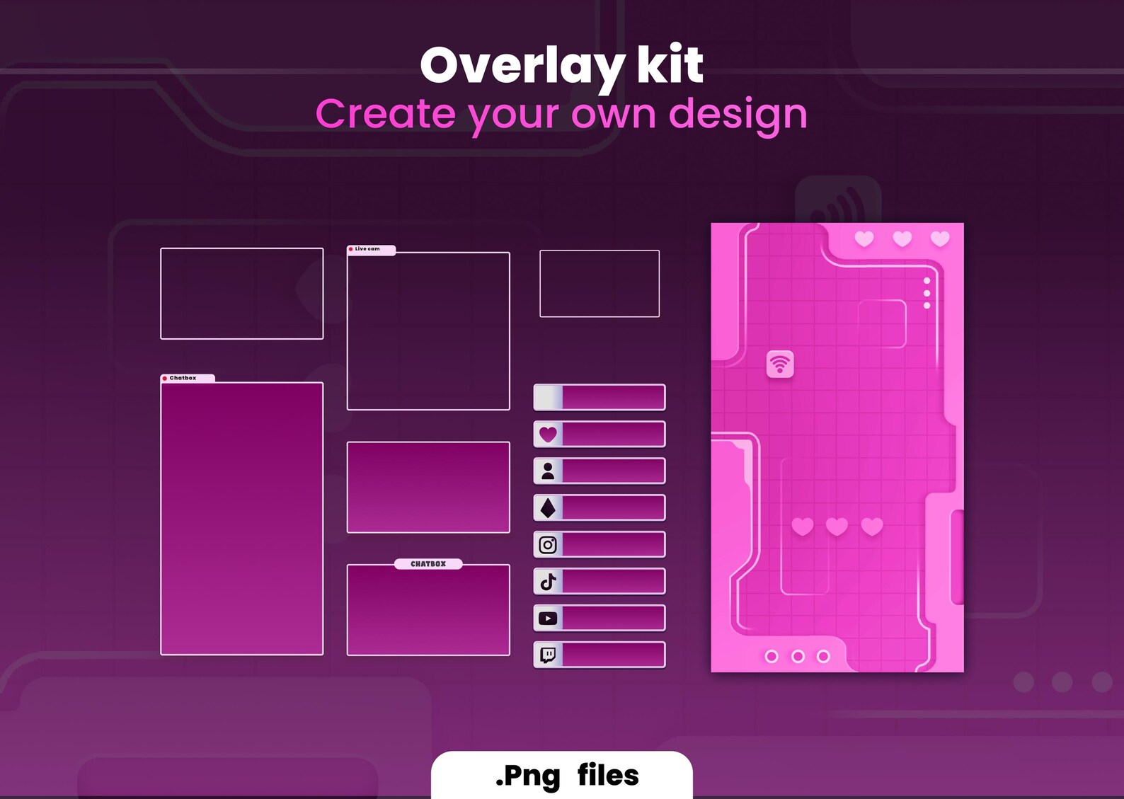 TIKTOK STREAMPACK | Cyber Pink | Animated Stream Package | Phone Size ...