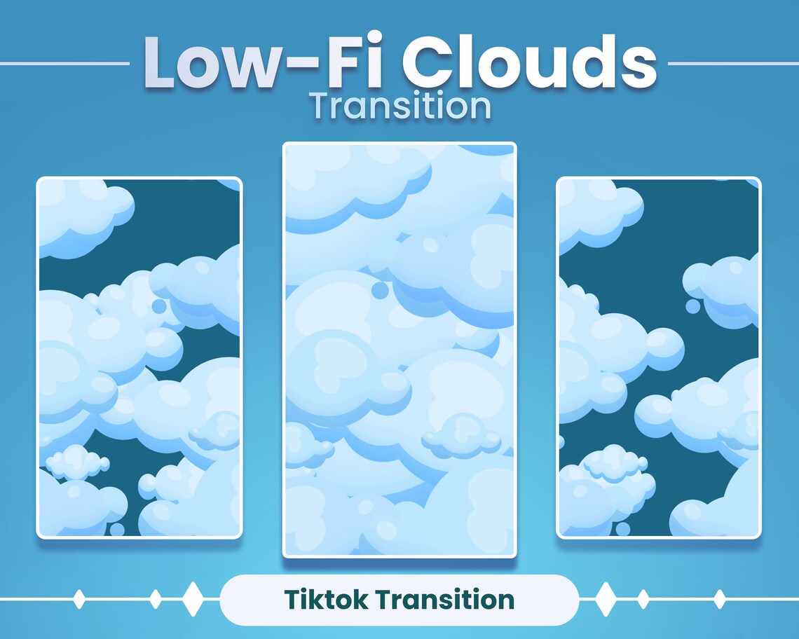 Low-fi Clouds Tiktok Stinger Transition - Blue and White - Animated ...