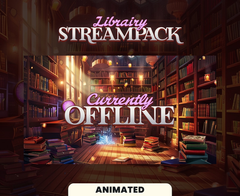 ENCHANTED LIBRAIRY - Animated Stream Package - STREAMPACK Overlays ...