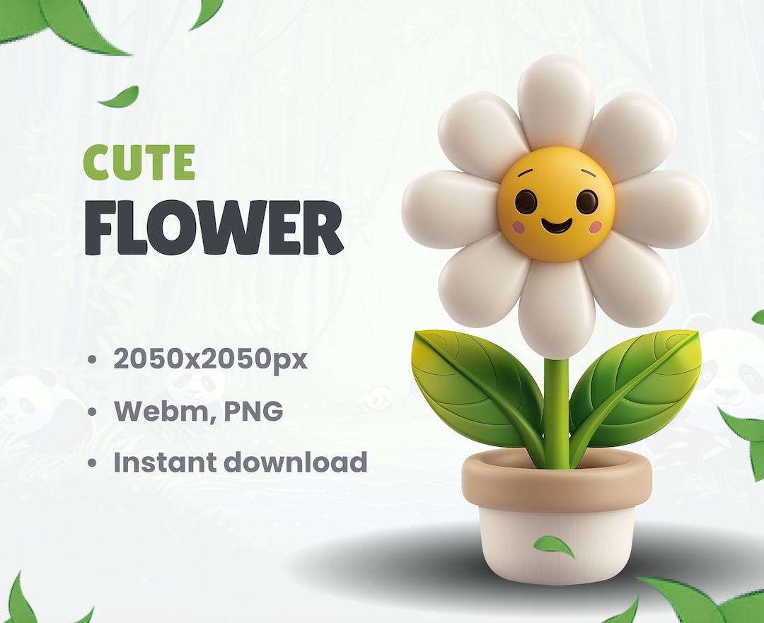 CUTE SMYLING FLOWER Vtuber Pet - Low-fi Chill Pngtuber Asset - Twitch ...