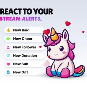 REACTIVE STREAM PET - Unicorn - Twitch Widget - Hd Files - Instant ...