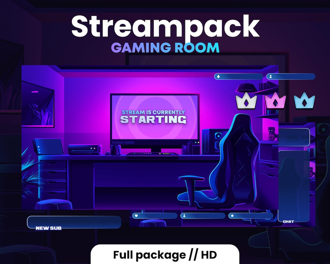 STREAMPACK - Gaming Room - Animated Twitch Stream Package - 1920x1080px ...
