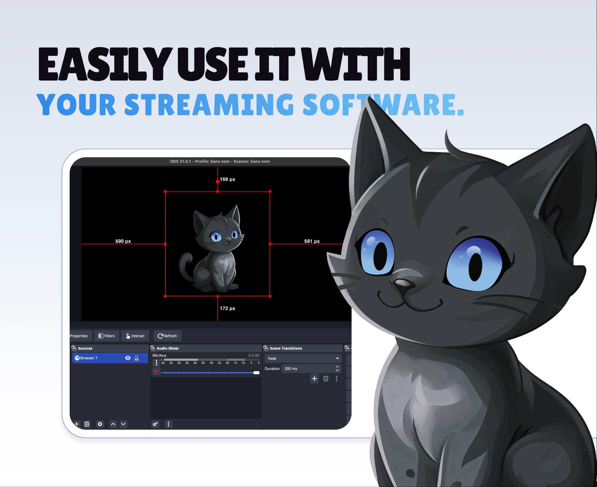 REACTIVE STREAM PET - Black Cat - Twitch Widget - Hd Files - Instant ...