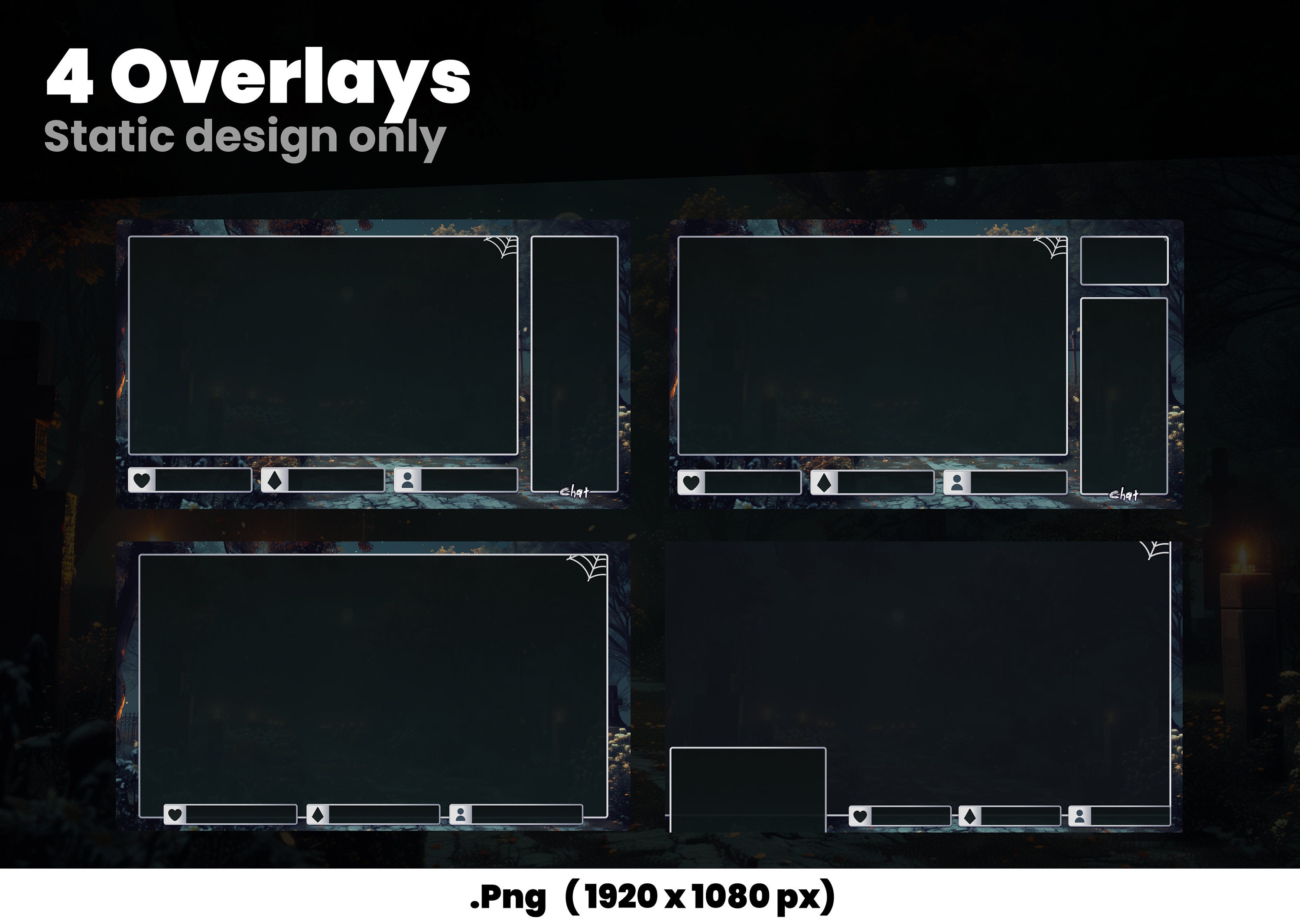Spooky Horror Stream Overlay Animated Dark Graveyard for Twitch and Obs ...