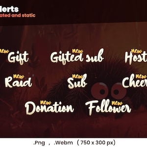 Cute Spider Overlays Pack Twitch Stream Package Animated Black Baby ...