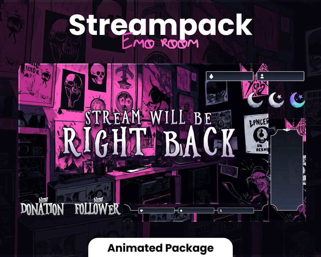 Stream Package - Emo Room | Animated Stream Package | 1920x1080px ...