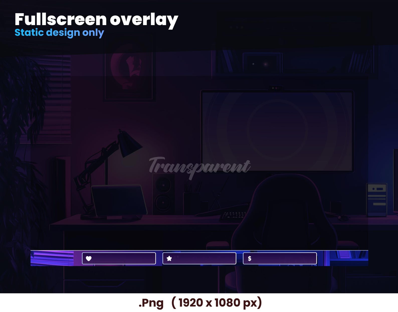 Low-fi Neon Gaming Room Overlays Pack | Twitch Stream Package ...