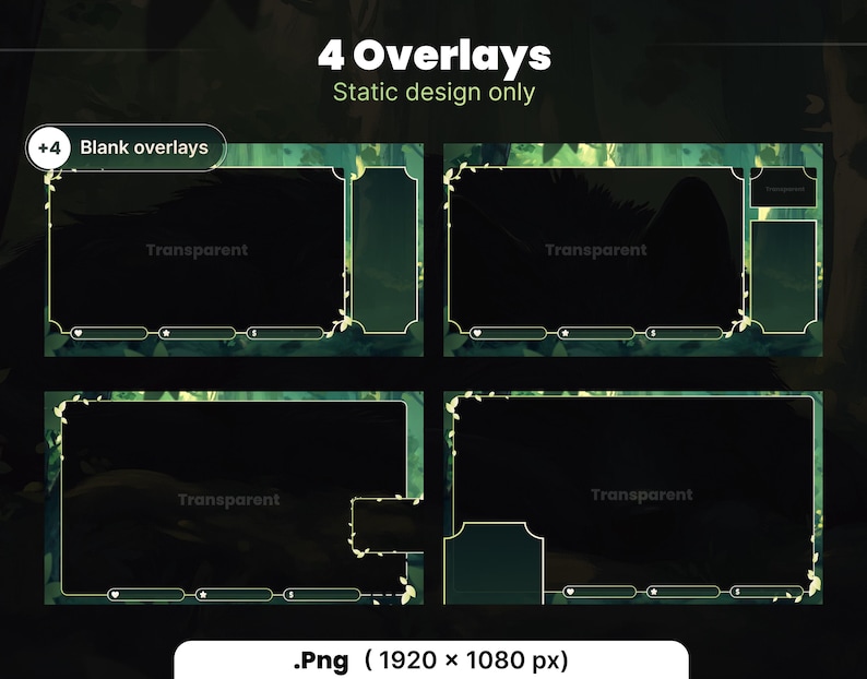 STREAM PACK - Dark Wolf - 1920x1080px - Animated - Forest - Overlays ...