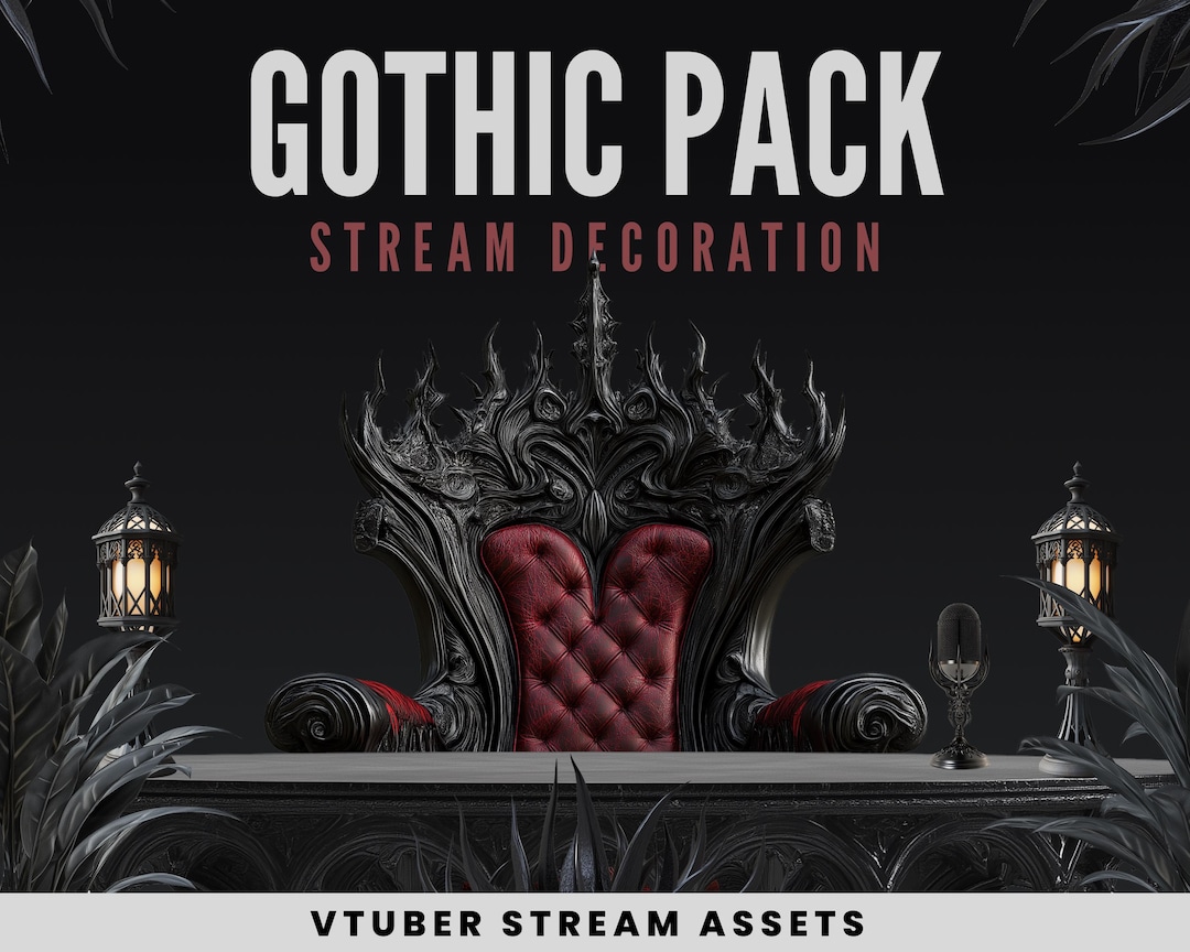 Gothic Vtuber Kit | Stream Decoration | HD Files | PNG With Transparent ...