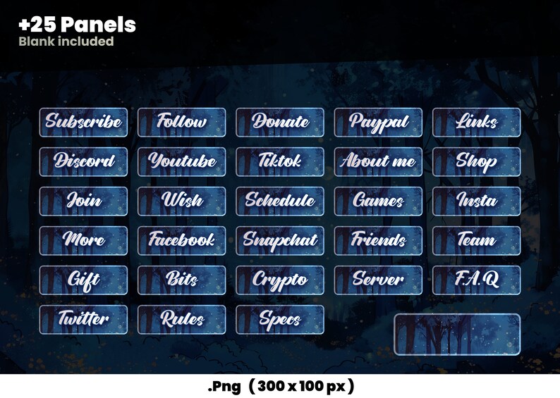 BLUE FOREST Stream Pack Magic Forest Overlays Kit Blue and Black ...