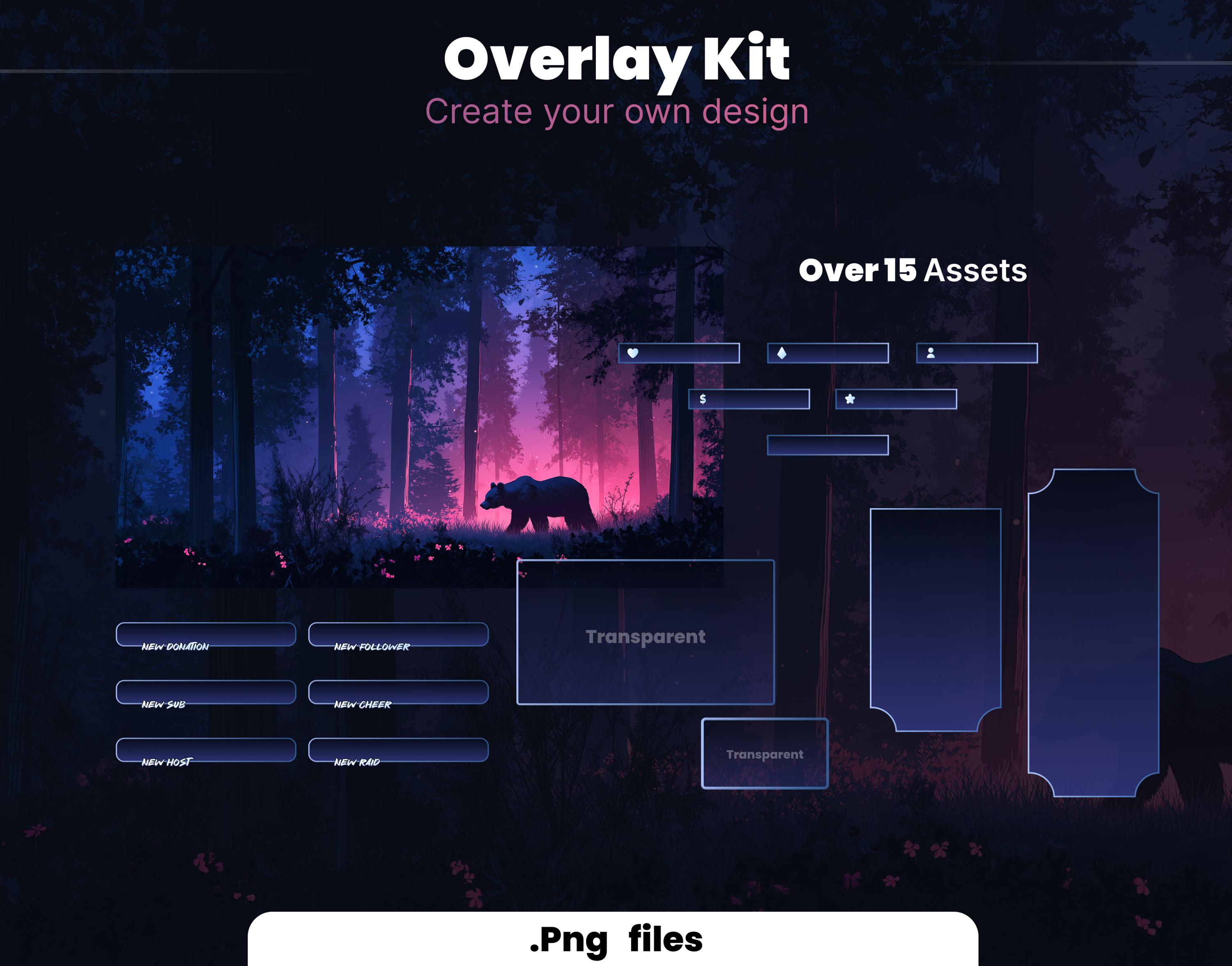 STREAM PACK - Midnight Bear - 1920x1080px - Animated - Forest ...