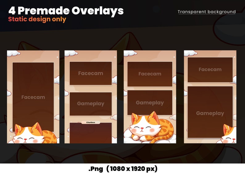 Sleeping Cat Tiktok Stream Package – Lo-fi Animated Overlays, Screens ...