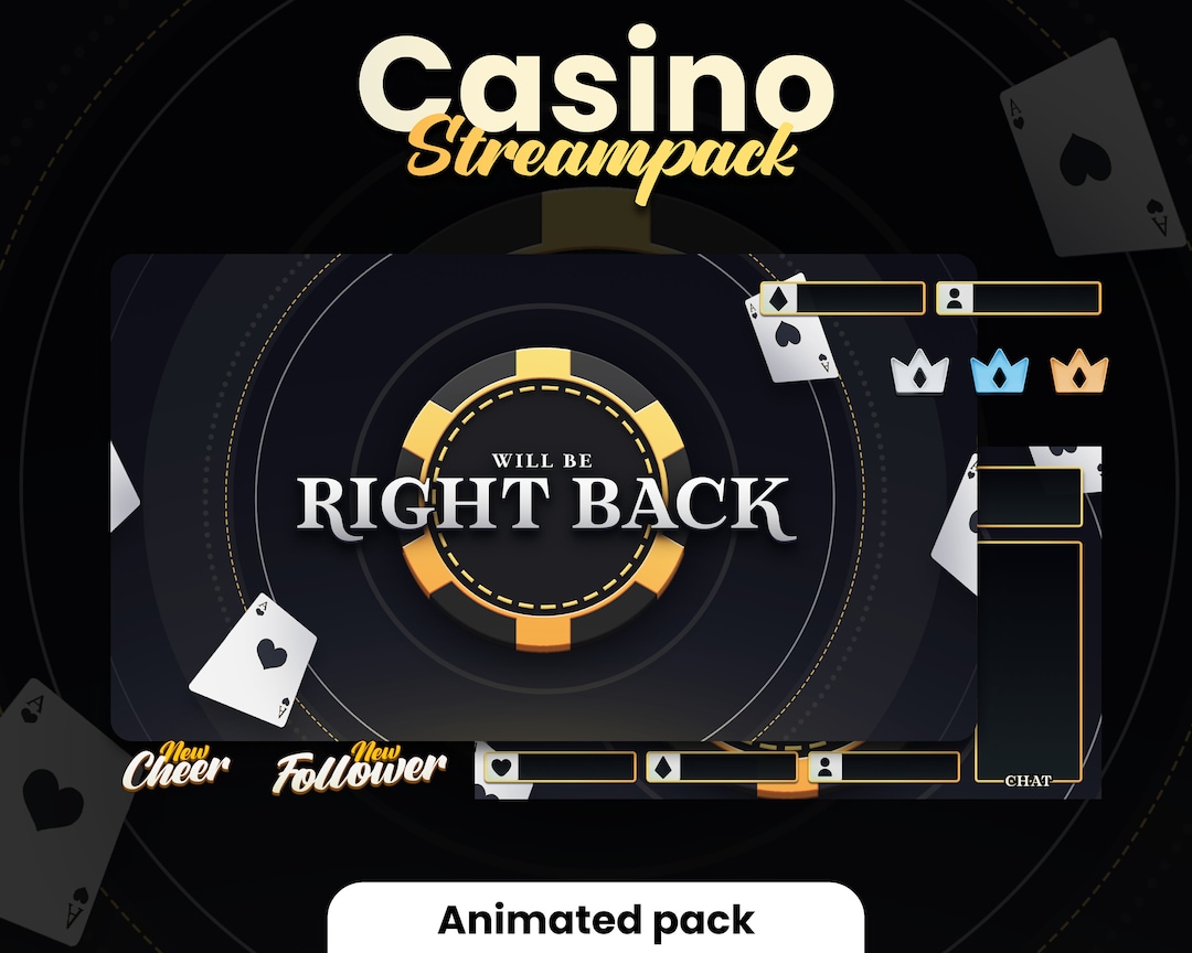 Black Casino Overlays Kit | Animated Twitch Stream Package | OBS ...