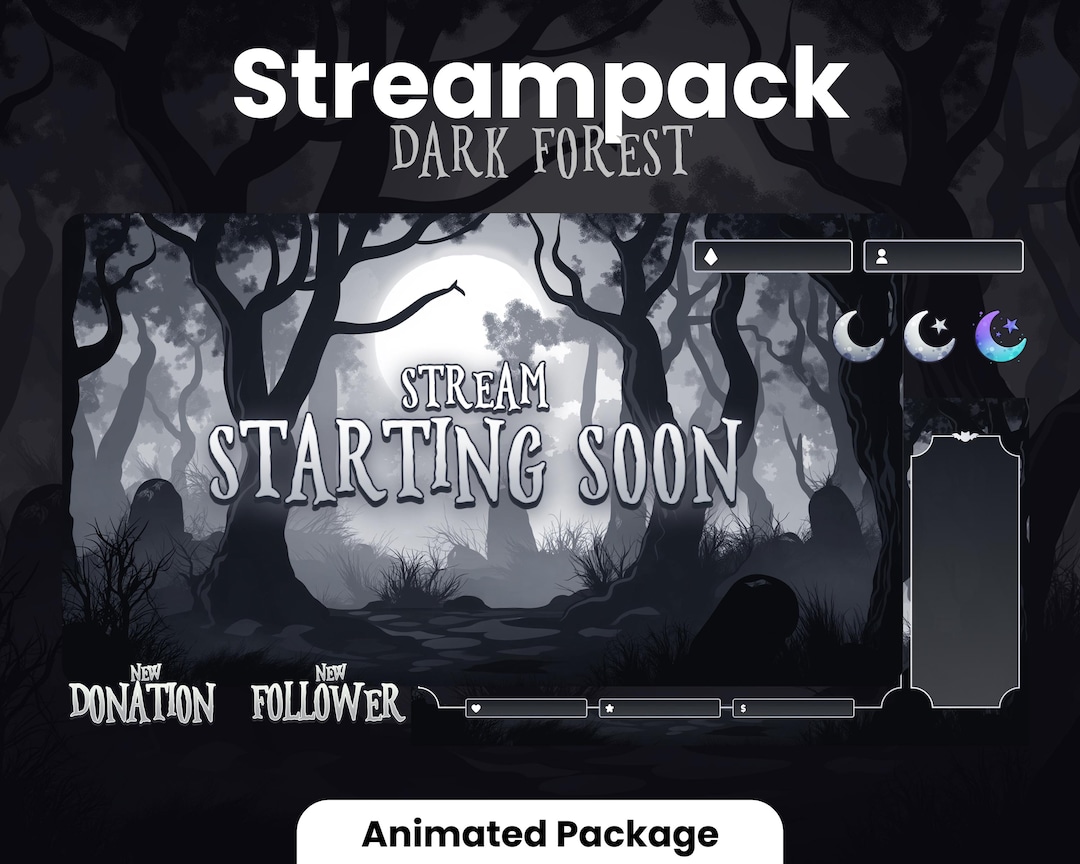DARK FOREST - Stream Package - 1920 X 1080 Px - Black and White ...