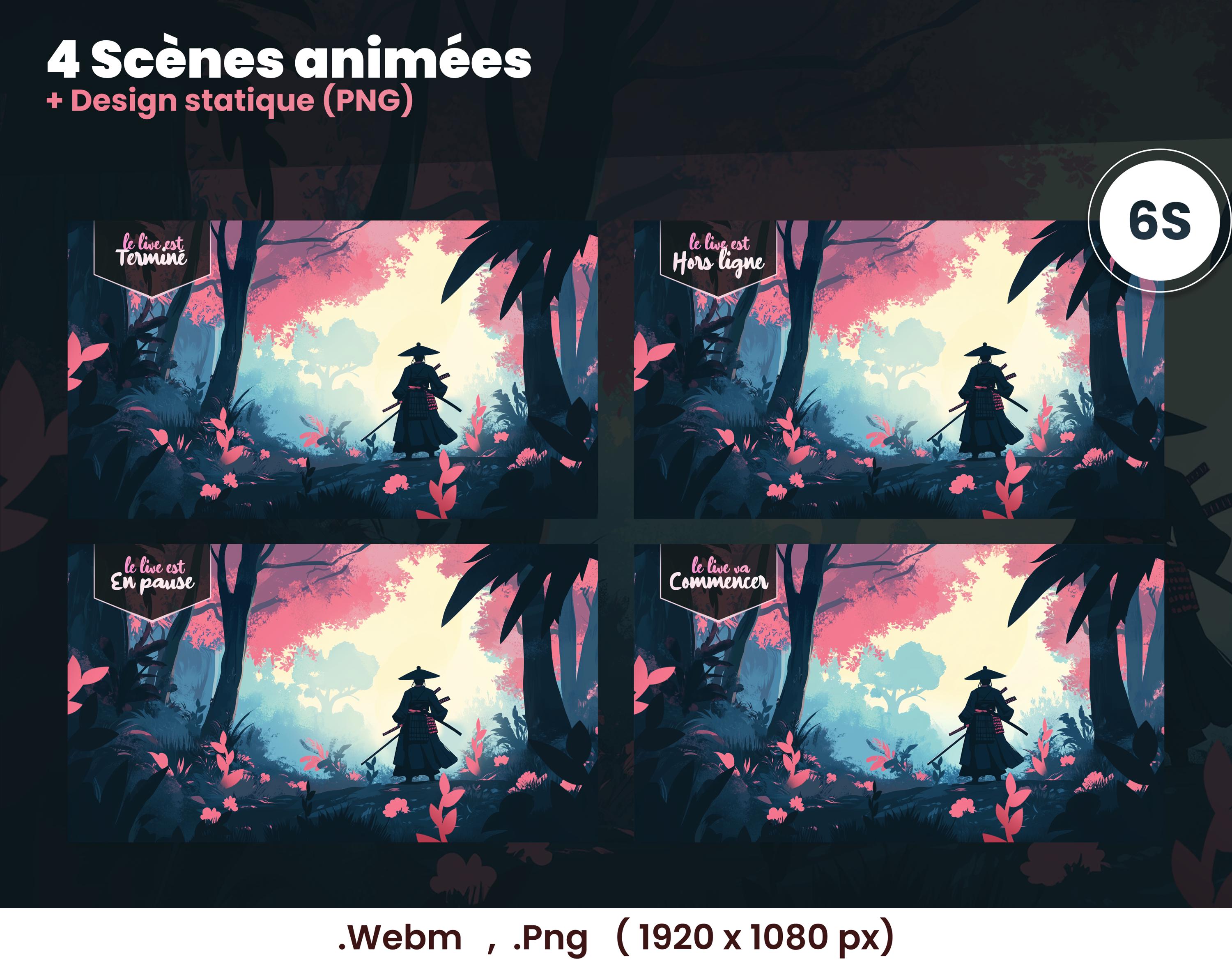 Samurai Stream Overlay Kit – Japanese Anime Twitch Overlay (FR) - Etsy