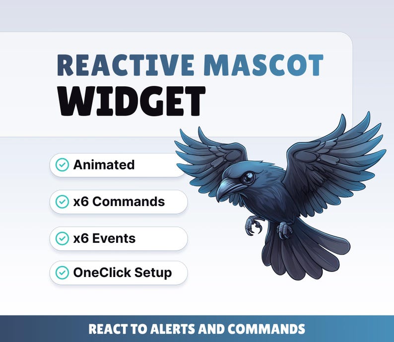 REACTIVE STREAM PET - Raven - Twitch Widget - Hd Files - Instant ...