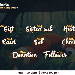 Twitch Overlays Red Panda | Streampack | Cute Red Panda Sleeping in a ...