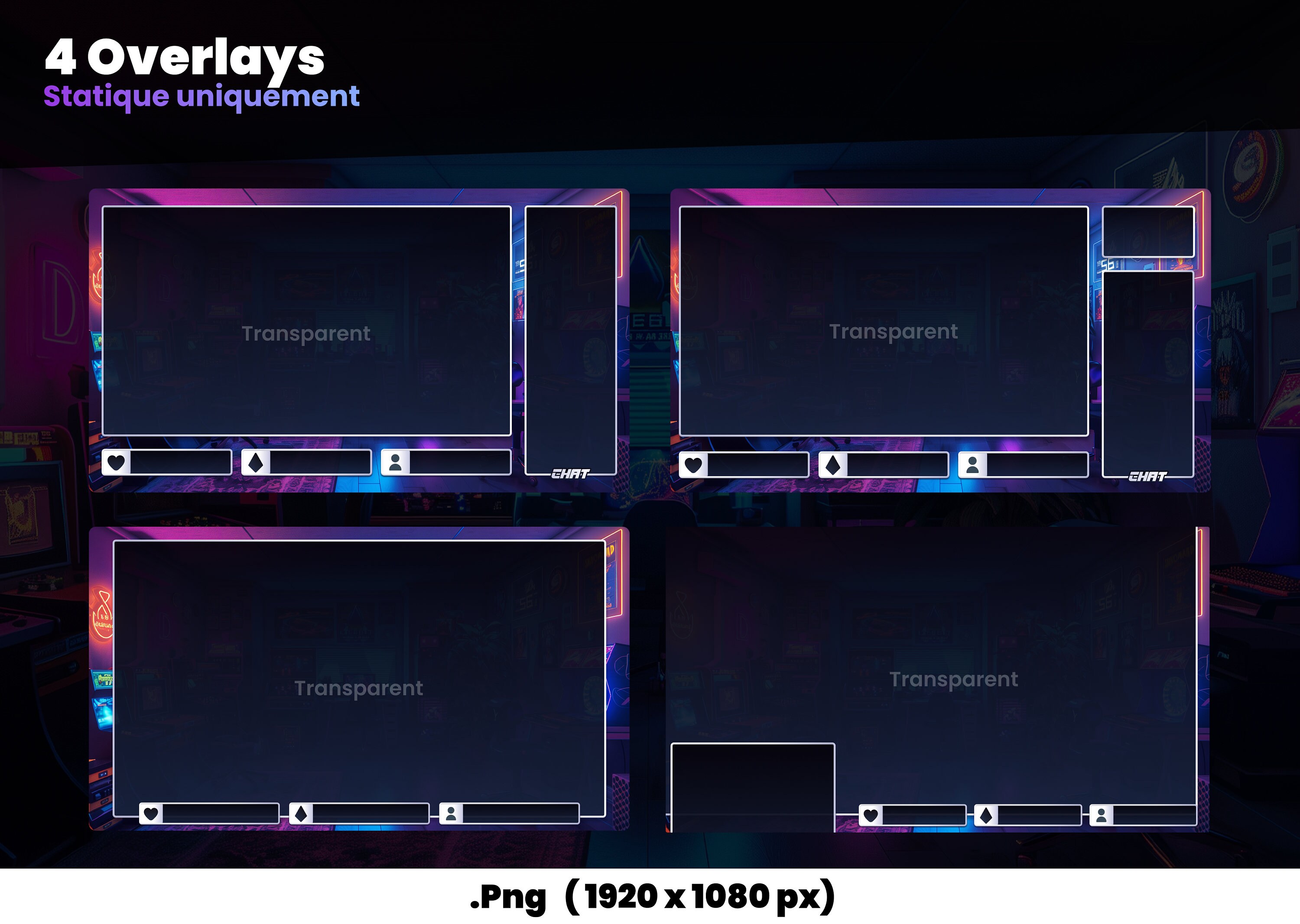 Pack De Diffusion Twitch RETRO WAVE FR Twitch Overlays En Français ...