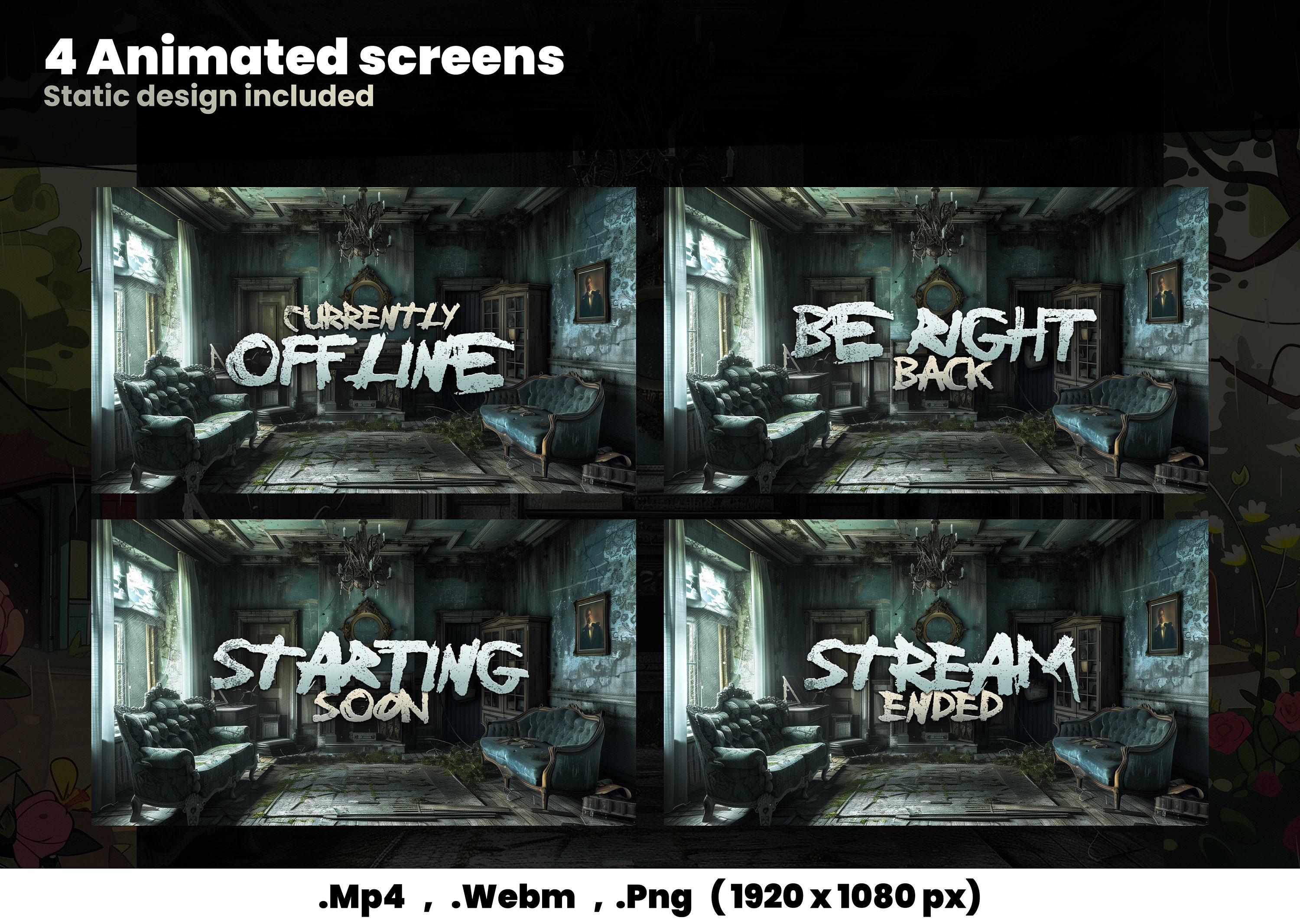 Horror House Stream Overlay Package – Animated Spooky Twitch Screens - Etsy