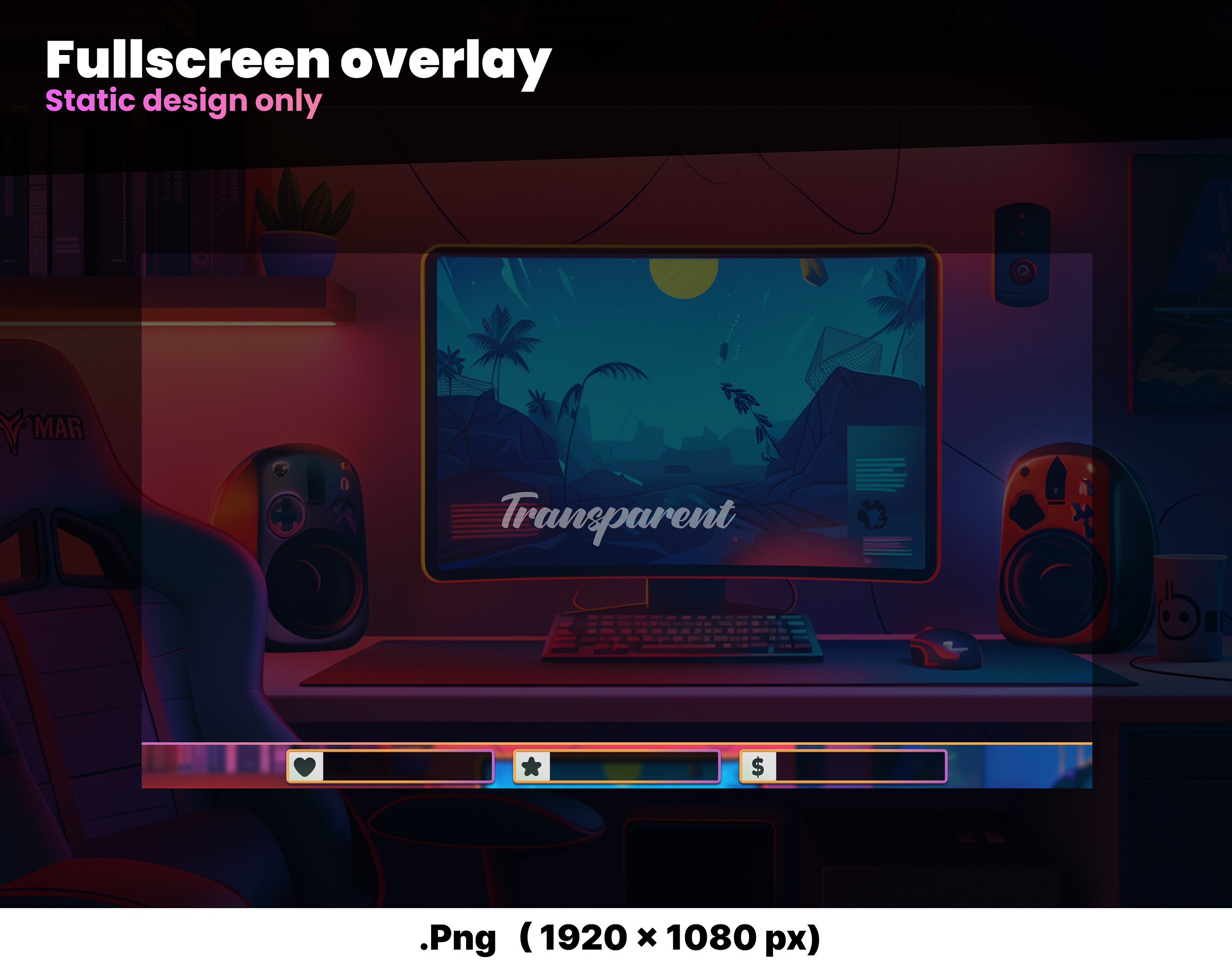 GAMING SETUP Twitch Overlays Kit - Animated Streampack - Low-fi Néon ...