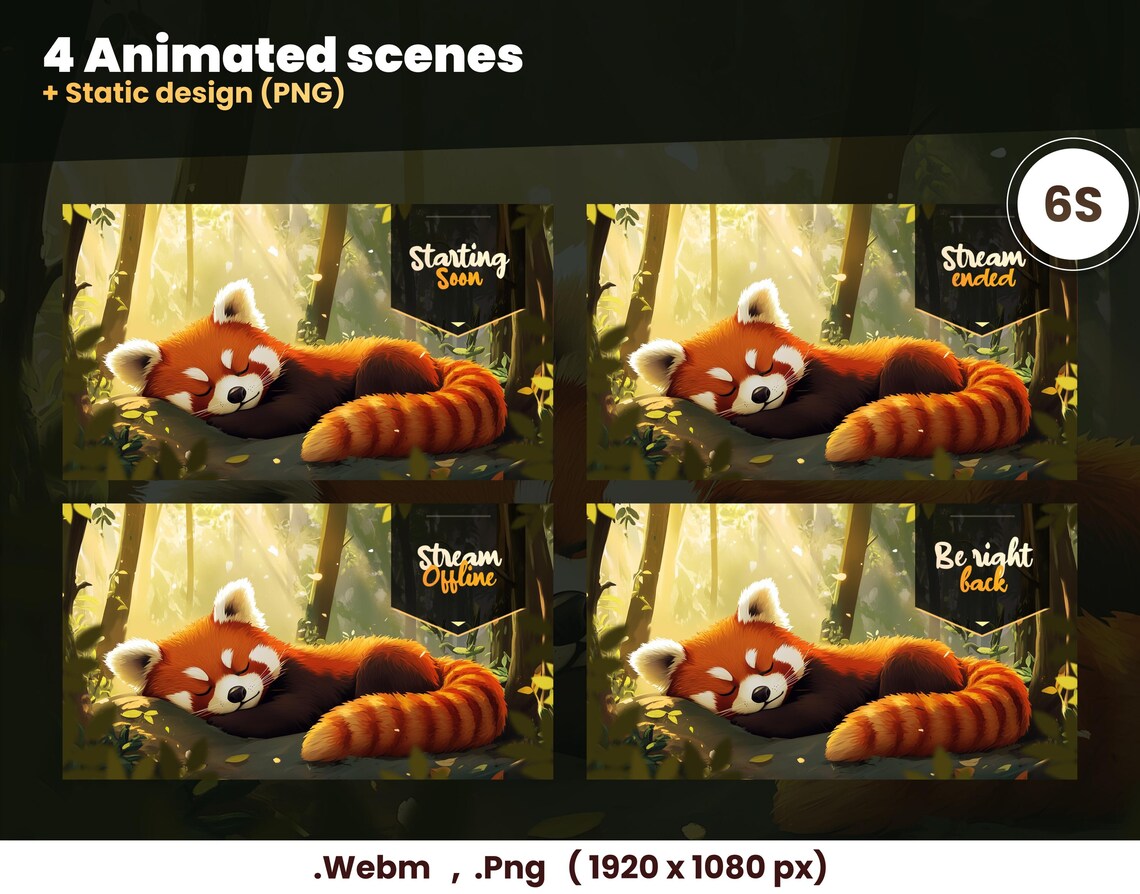 Red Panda Twitch Stream Overlay Kit | OBS, Streamlabs - Etsy