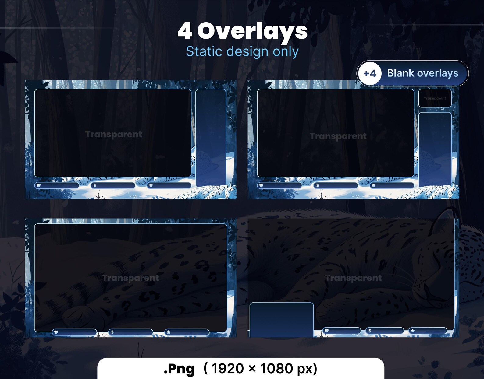 STREAM PACK - Snow Leopard- 1920x1080px - Animated Package - Overlays ...