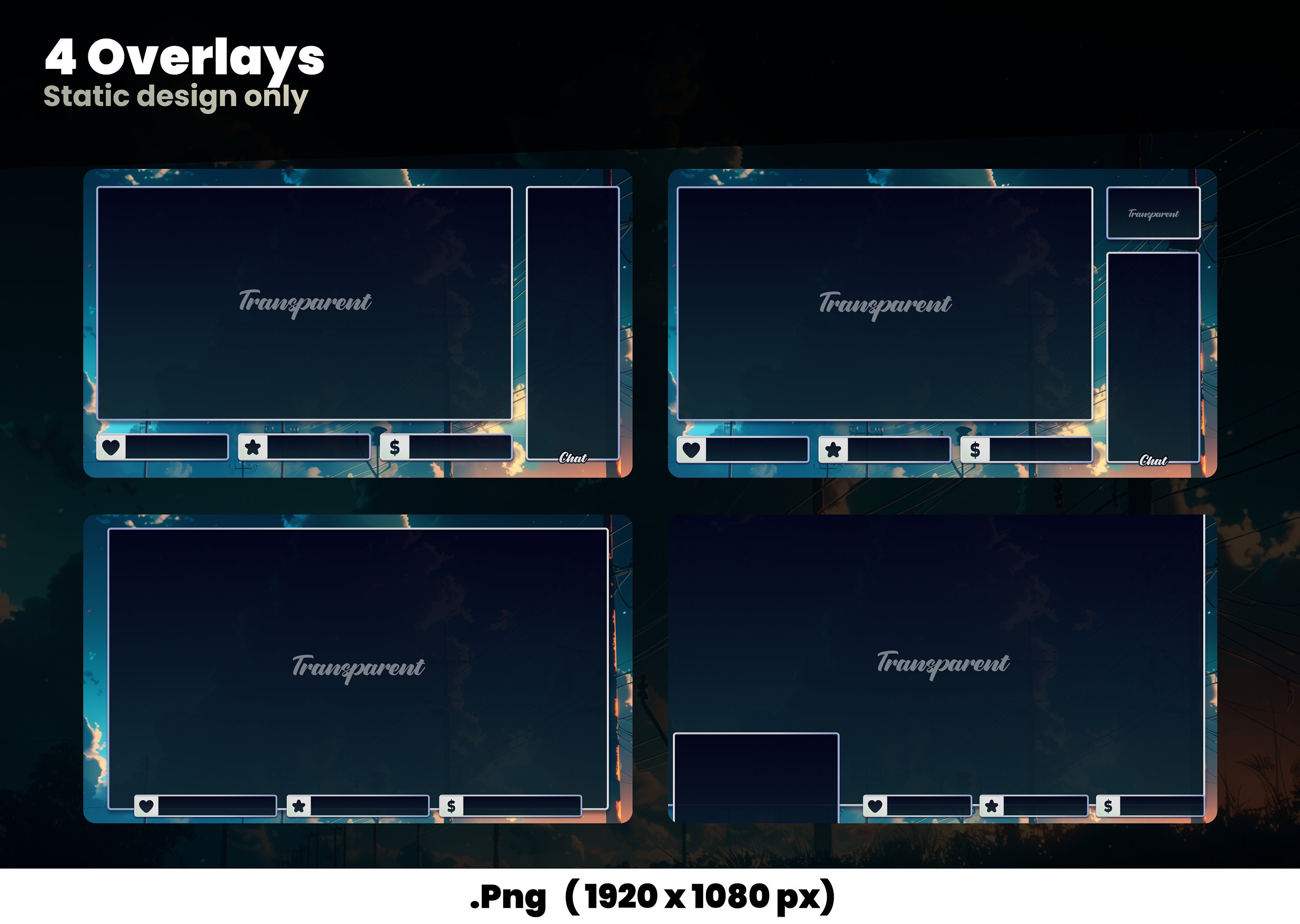 LOW-FI NIGHT Stream Package - Twitch Overlays Kit - Animated - Cute ...