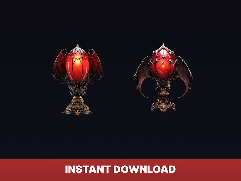 Gothic Vampire VTUBER KIT Chairs, Desk, Lamp Twitch Design Static PNG ...