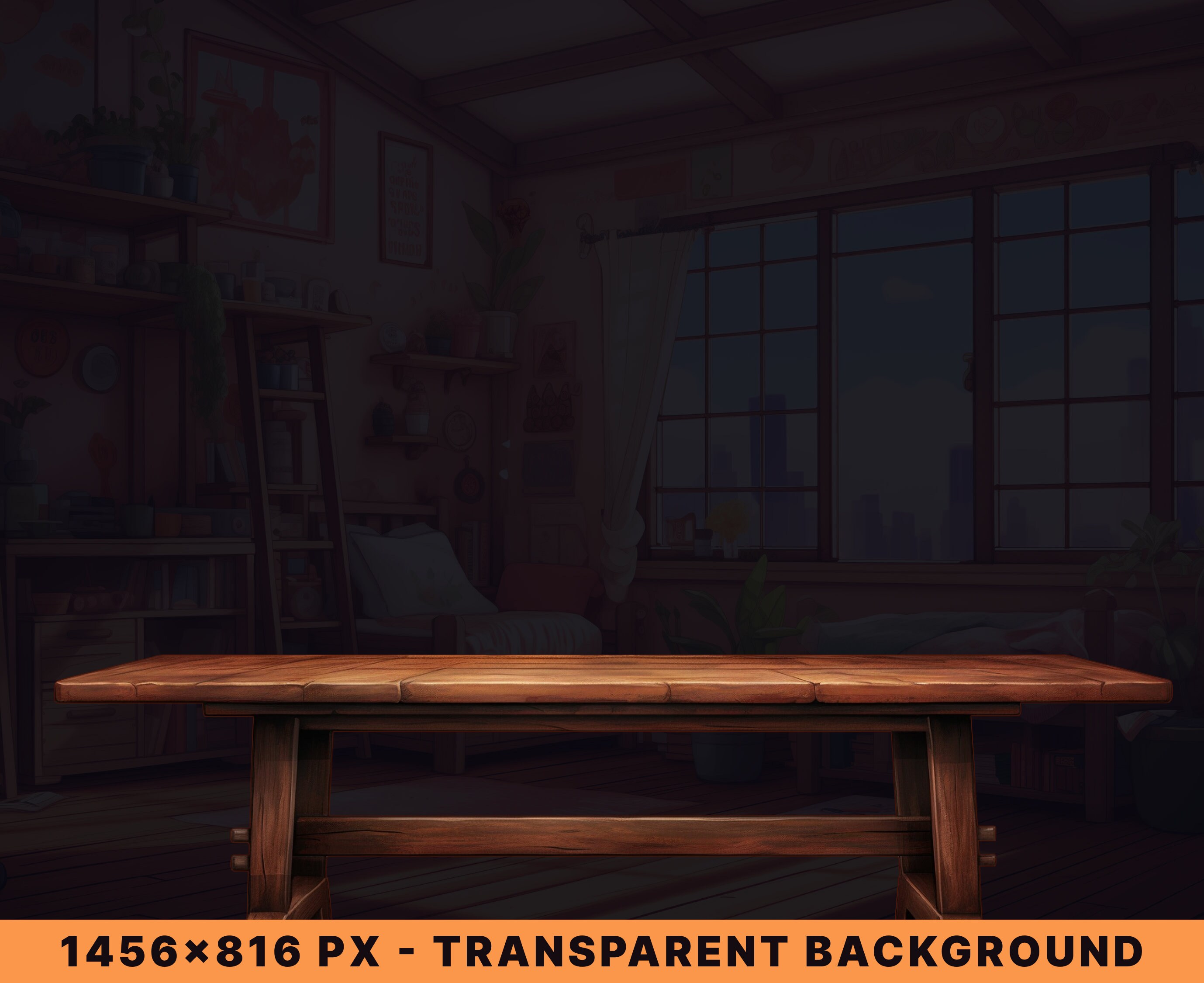 Wooden Table Vtuber Asset – Rustic Viking Desk Illustration (PNG) - Etsy