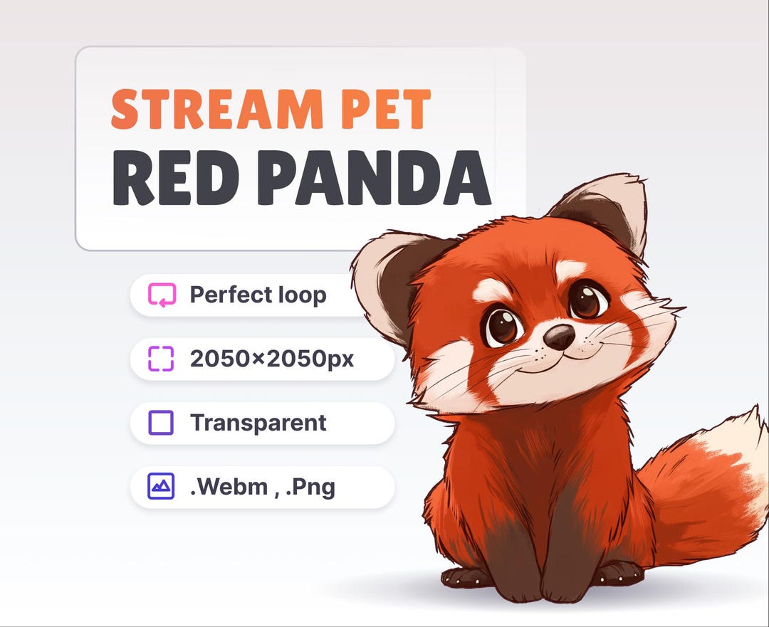 STREAM PET - Red Panda - Animated - Perfect Loop - Hd Files ...