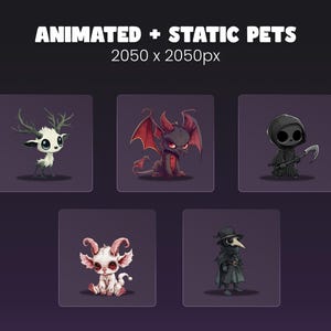 STREAM PETS PACK - Spooky - Animated Pets - Transparent Background - X5 ...