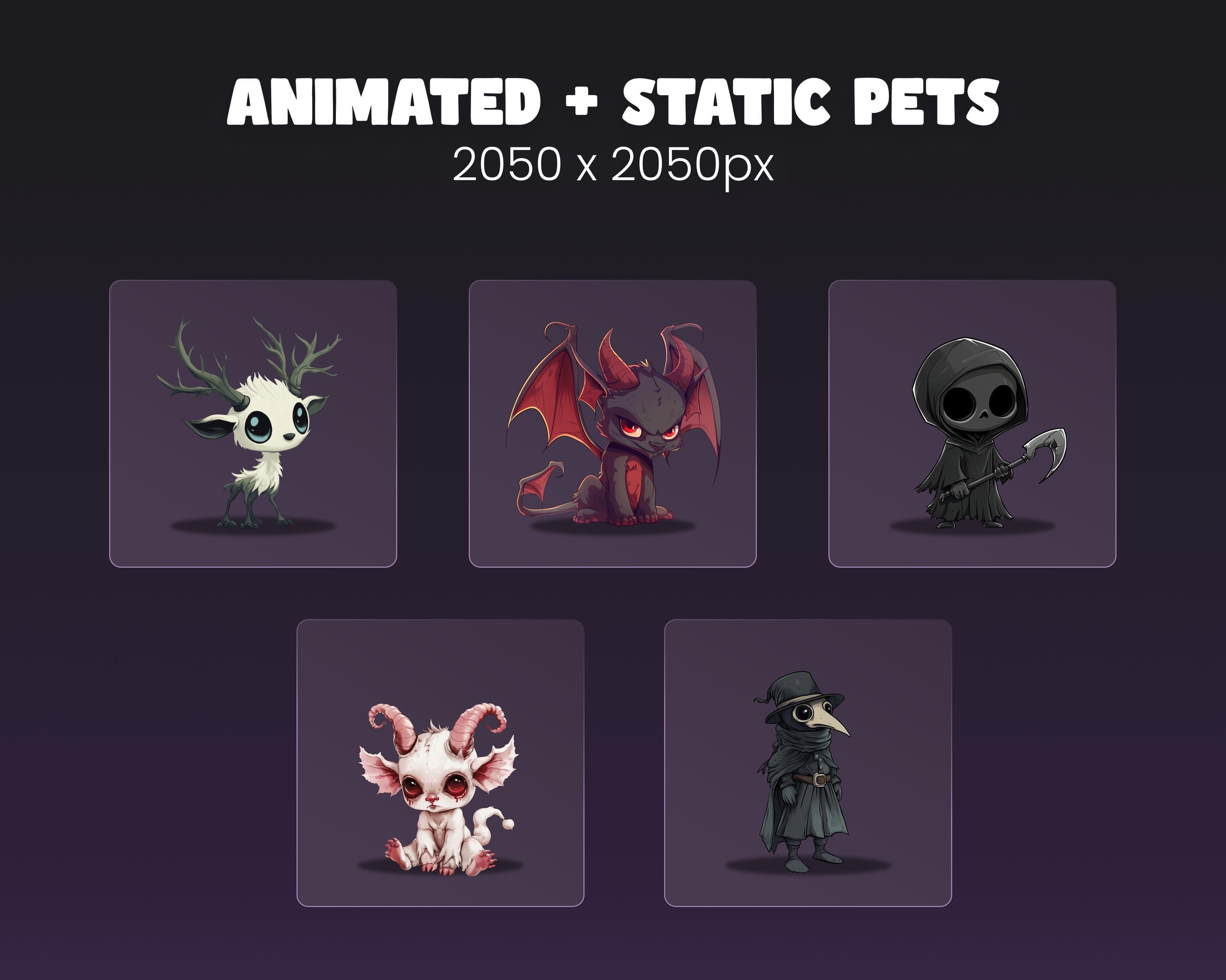 STREAM PETS PACK - Spooky - Animated Pets - Transparent Background - X5 ...