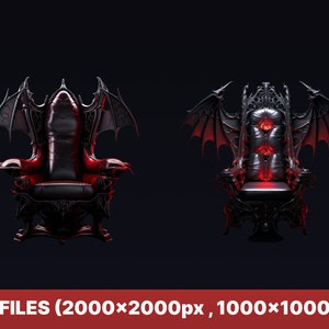 Gothic Vampire VTUBER KIT - Chairs, Desk, Lamp - Twitch Design - Static ...