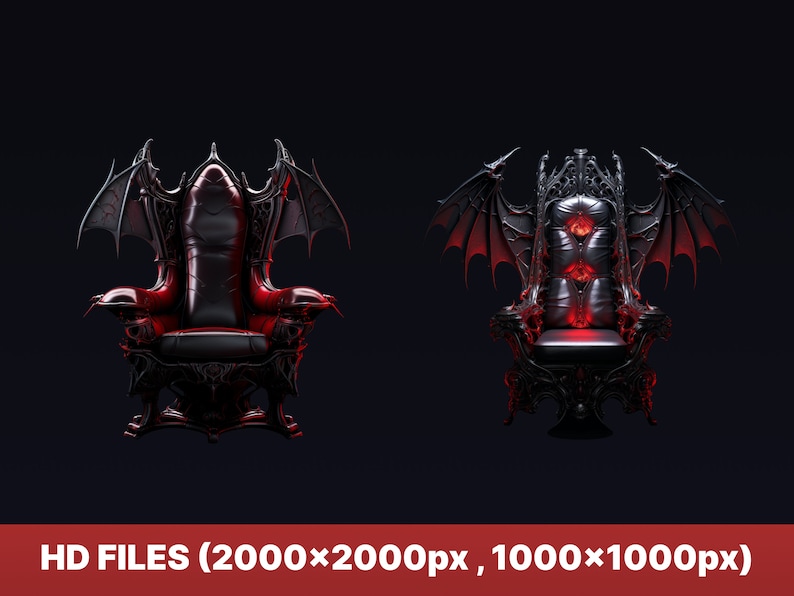Gothic Vampire VTUBER KIT Chairs, Desk, Lamp Twitch Design Static PNG ...