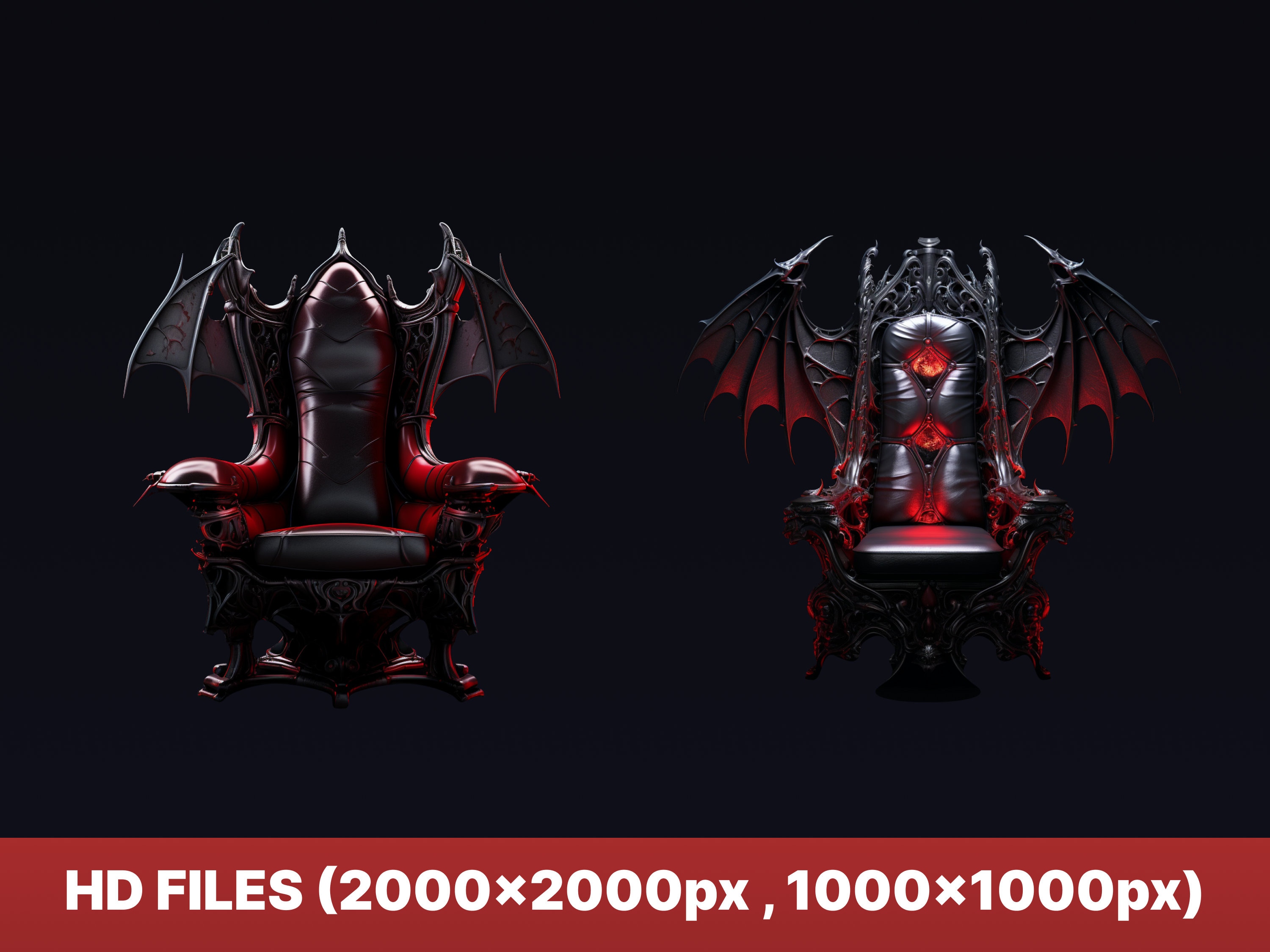 Gothic Vampire VTUBER KIT Chairs, Desk, Lamp Twitch Design Static PNG ...