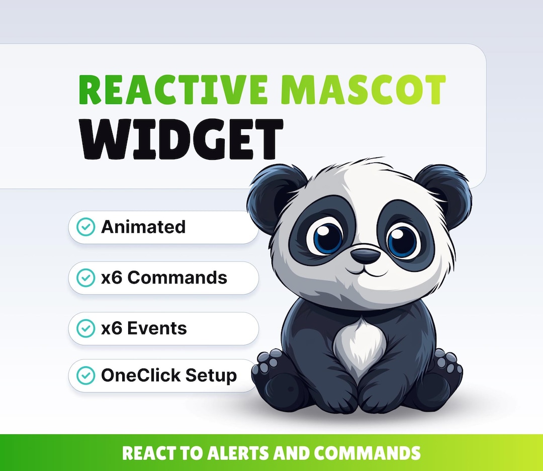REACTIVE STREAM PET - Panda - Twitch Widget - Hd Files - Instant ...