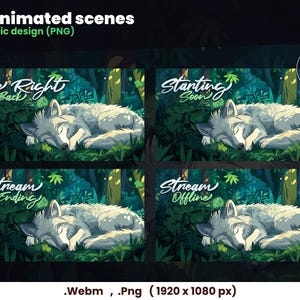 STREAMPACK - CUTE WOLF - 1920x1080px - Animated Stream Package ...