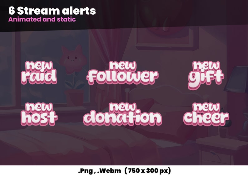 KAWAII TIKTOK STREAMPACK // Tiktok Low-fi Stream Package// Overlays, Alerts and More Animated ...