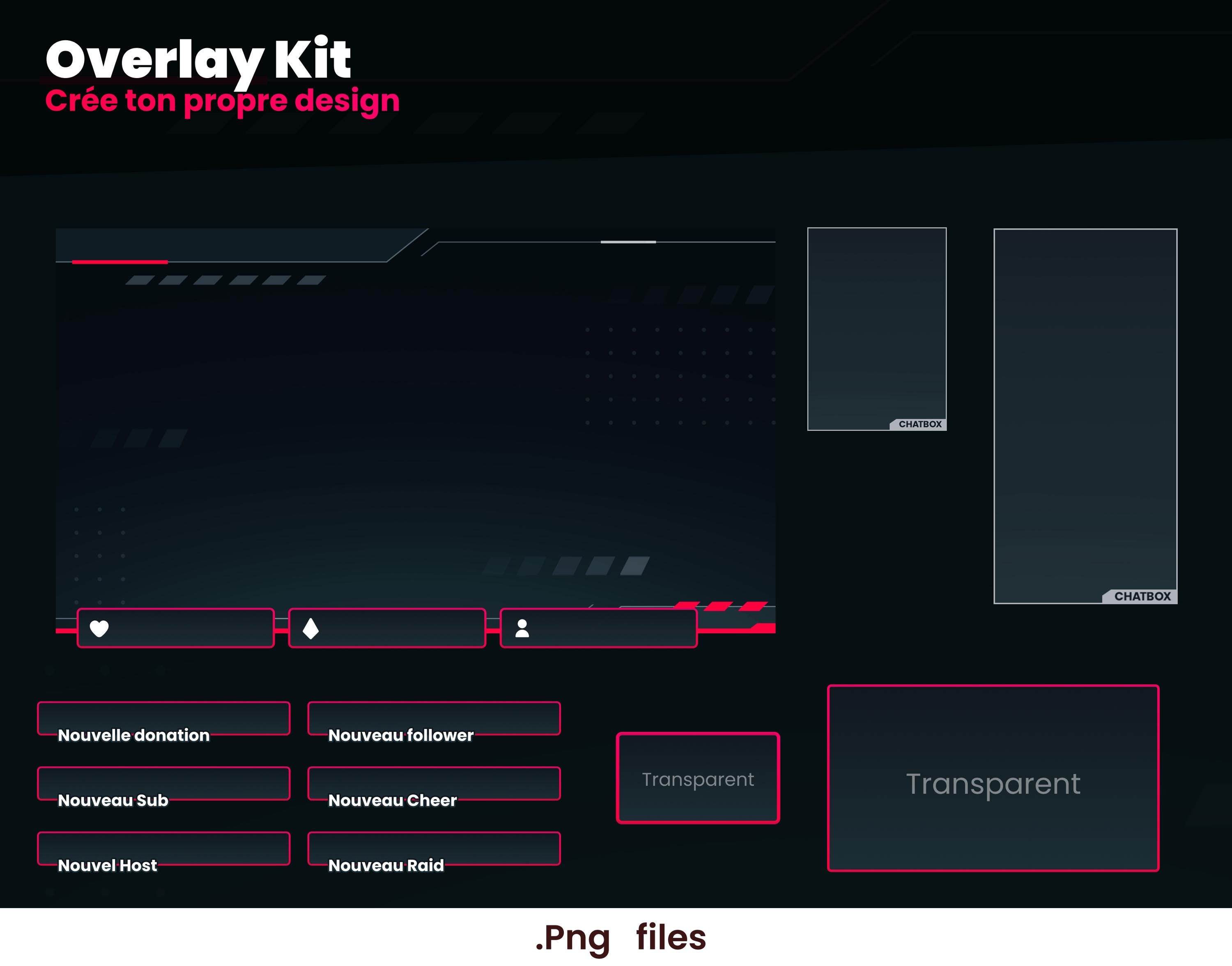 Red High-tech Stream Overlay Package – Animated Screens, Alerts ...