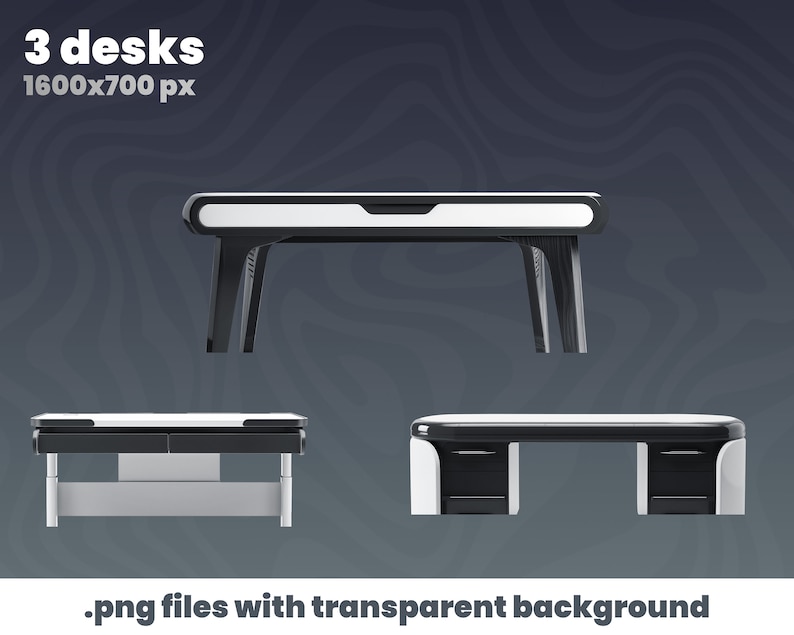 VTUBER KIT - Black and White Gaming Room - Chairs, Desk, Mics and More ...