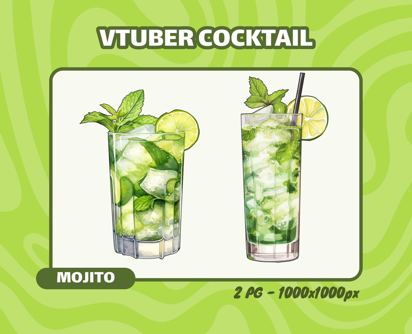 Mojito Green Vtuber. Drink Pngtuber for Twitch Streamers. Stream ...