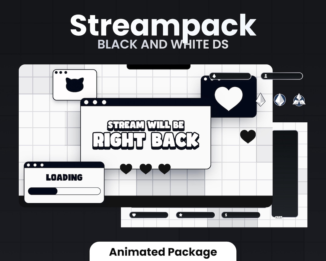 Stream Package - Black and White DS - 1920 X 1080 Px - Animated ...